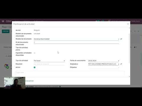 Planificar una actividad desde Odoo | PETI Soluciones Productivas
